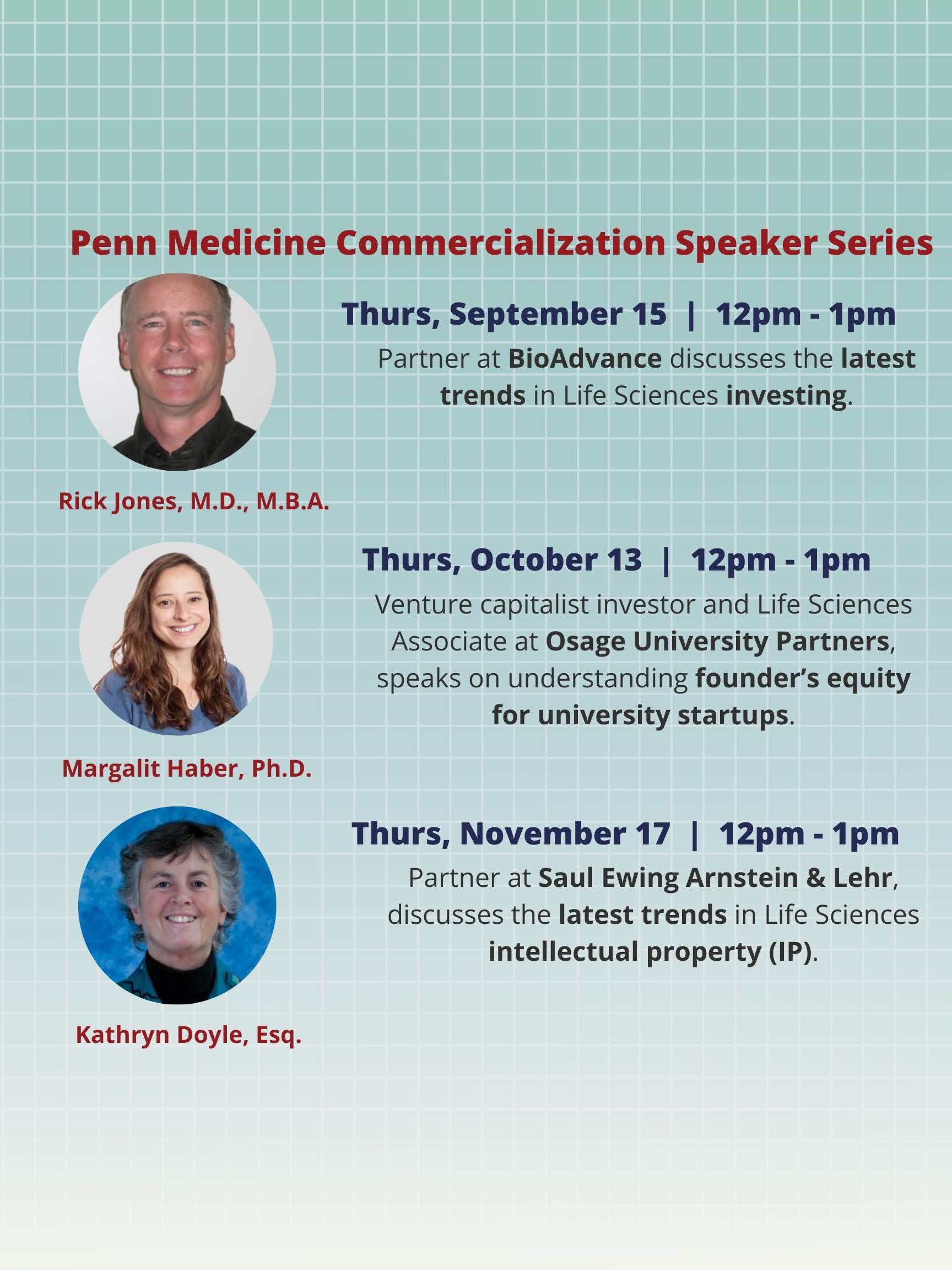 Penn Medicine Commercialization Speaker Series - Fall 2022 - Penn Center for Innovation